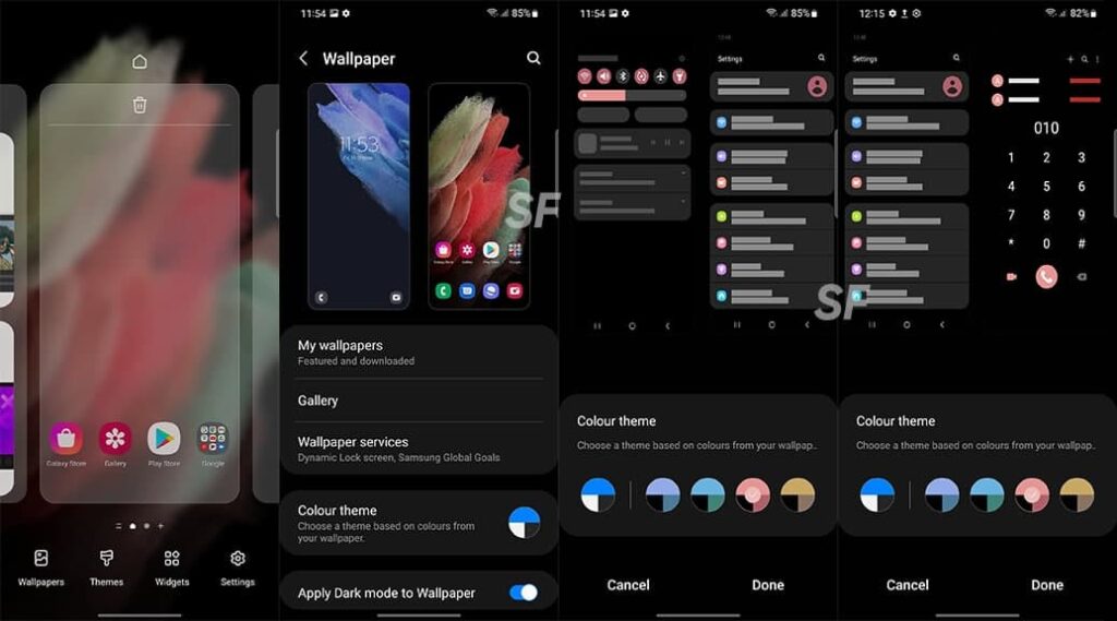 One UI 4.0 Tip: Color Themes (Material You) with different color ...