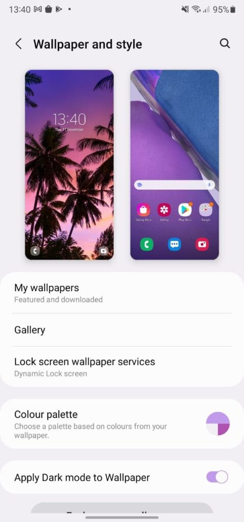 Samsung Galaxy Note 20 gets Color palette (Material You) with One UI 4 ...