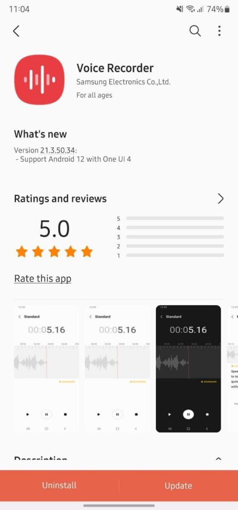 Samsung One UI 4-based Voice Recorder getting new update [Expanding ...