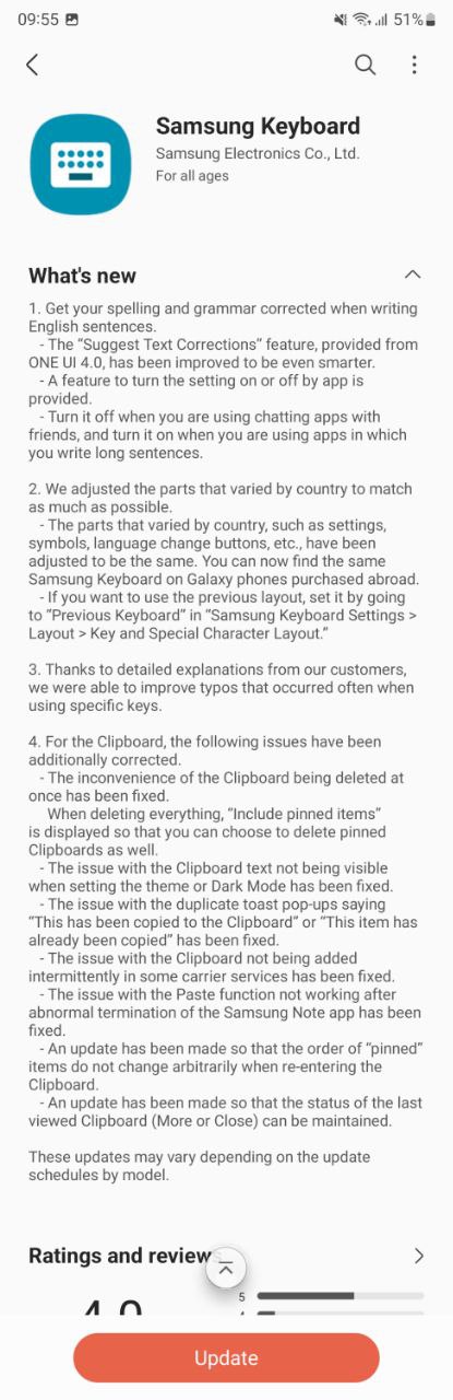 Heavy weight Samsung Keyboard update brings better Clipboard, lessens ...