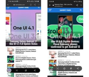 What does the buttons on Samsung One UI 4.1 screenshot popup do ...