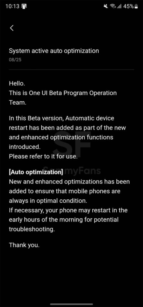 New One UI 5.0 Beta feature may restart your Galaxy automatically - Sammy Fans