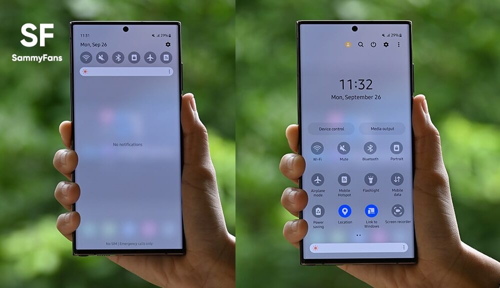 One UI 5 Quick Settings vs iOS 16 Control Center - Sammy Fans