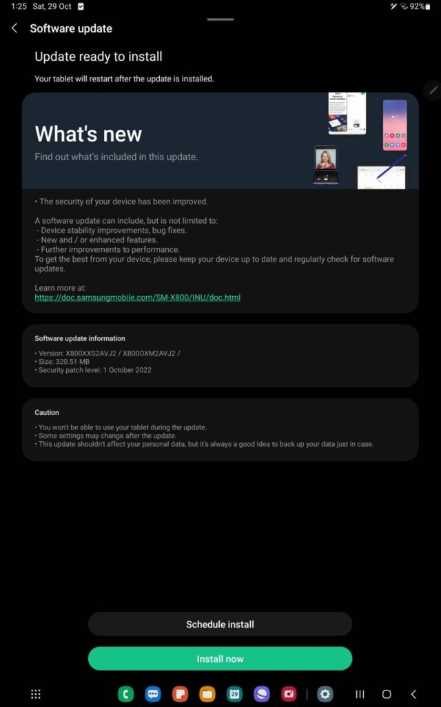 Samsung Galaxy Tab S8 October 2022 security update now live in India - Sammy Fans