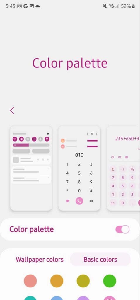 Check out One UI 5.0 Color Palette on Samsung Galaxy S21 - Sammy Fans