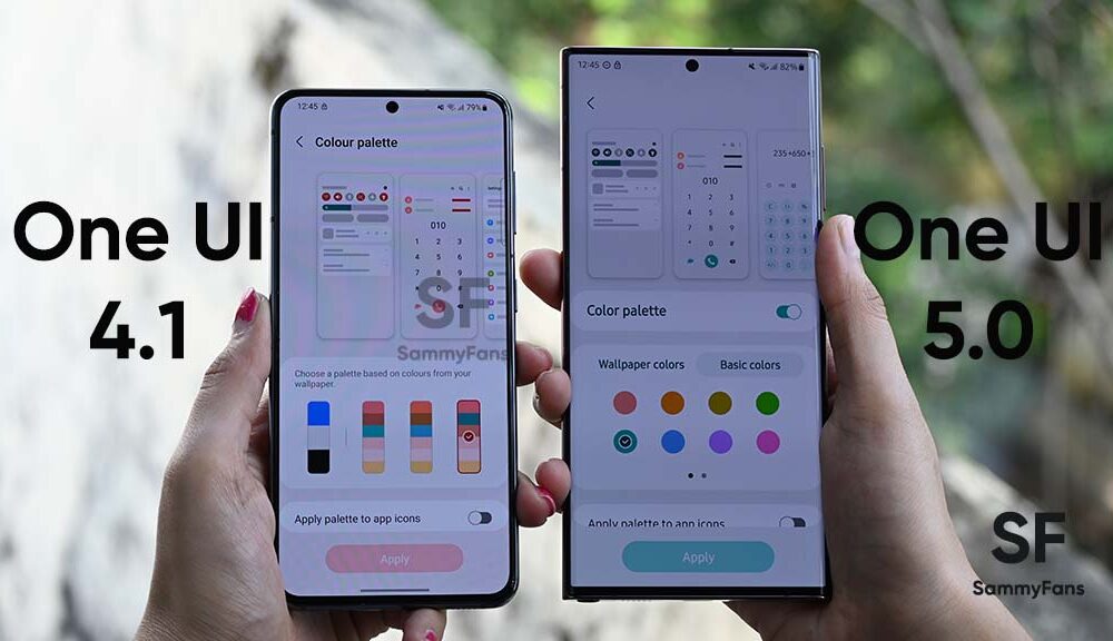 One UI 5.0 vs One UI 4.1 - What's new inside Samsung Color Palette - Sammy Fans