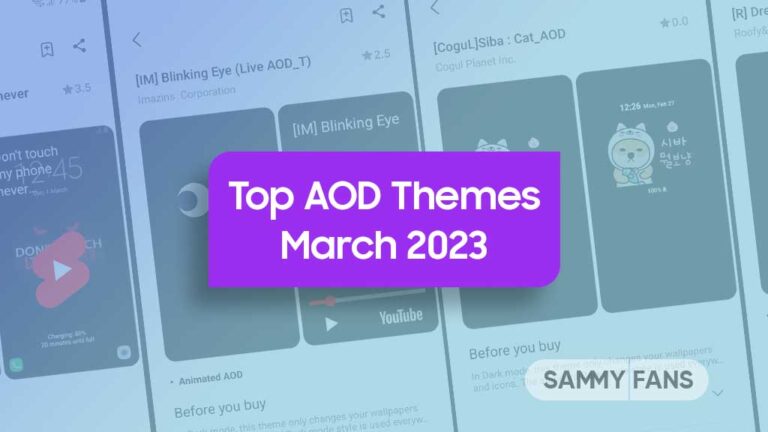 Editor's Pick AOD: Top 5 Samsung Always On Display Themes - March 2023 - Sammy Fans