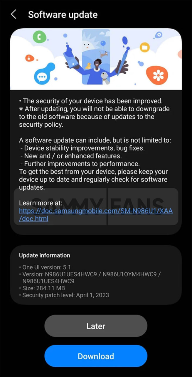 Samsung Galaxy Note 20 series grabs April 2023 security update