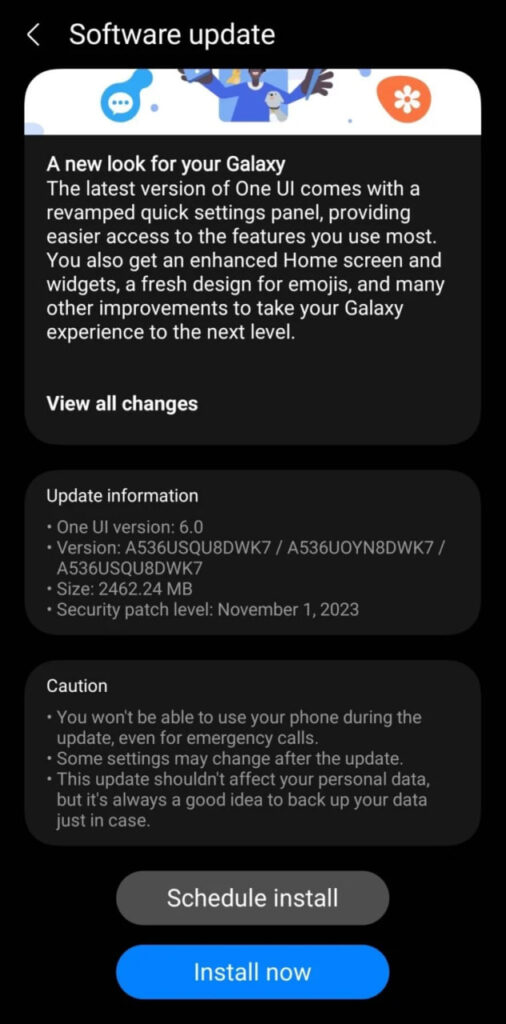 Android 14 One UI 6.0 update hitting Galaxy A53 models in the US - Sammy Fans