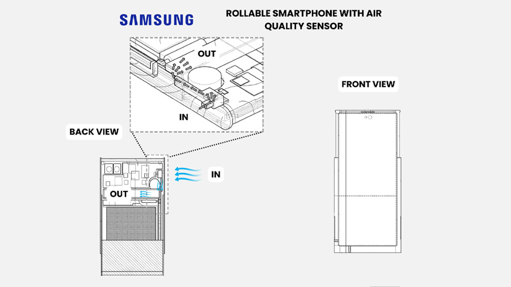 Patent shows Rollable Samsung phone featuring Air Quality Sensor ...