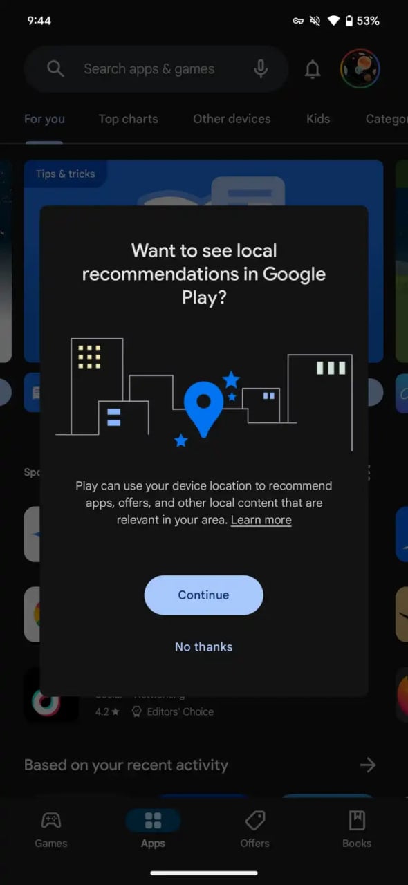 Google Play Store shows local recommendations using your location - Sammy Fans