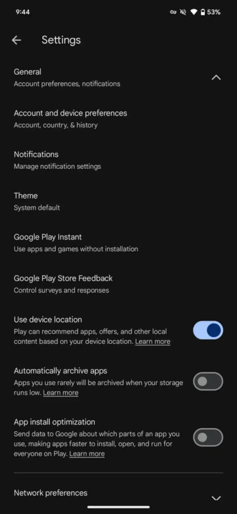 Google Play Store shows local recommendations using your location ...