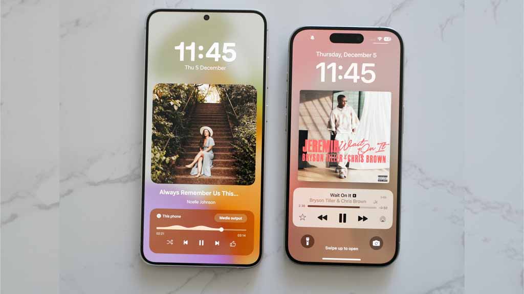One UI 7 vs iOS 18: Quick Panel and Lock Screen Comparison - Sammy Fans