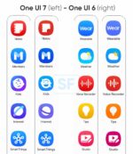 App Icons: One UI 7 vs One UI 6 - What's New - Sammy Fans