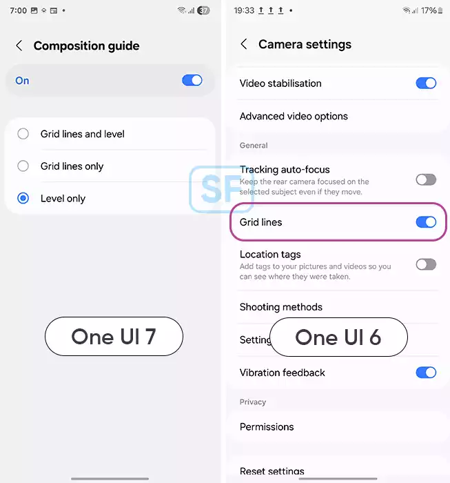 Camera Settings: One UI 7 vs One UI 6 - What's Changed - Sammy Fans