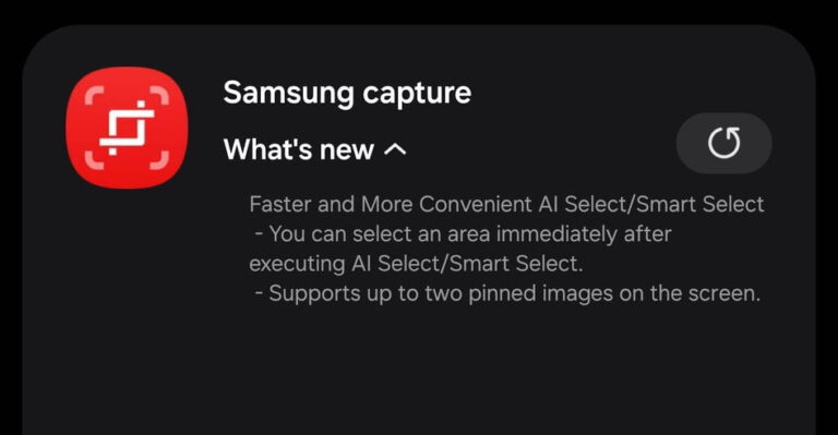Samsung Capture update adds faster AI/Smart Select and image pinning ...
