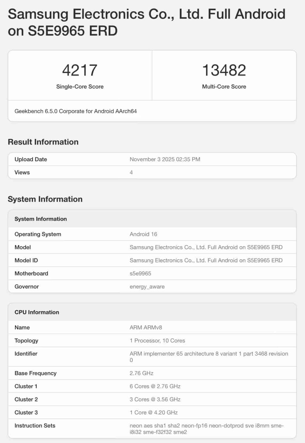 Samsung Exynos 2600 turns out to be the world's fastest mobile chip ...